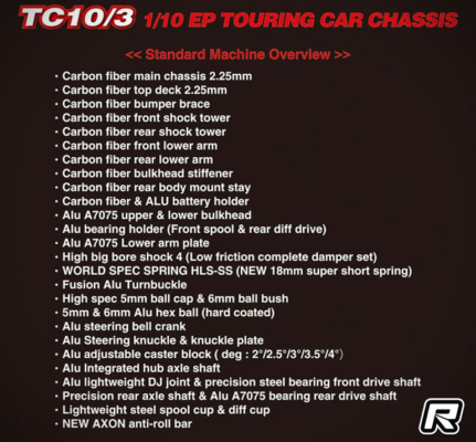 Red RC » Axon TC10/3 Electric Touring Car spec pre-release